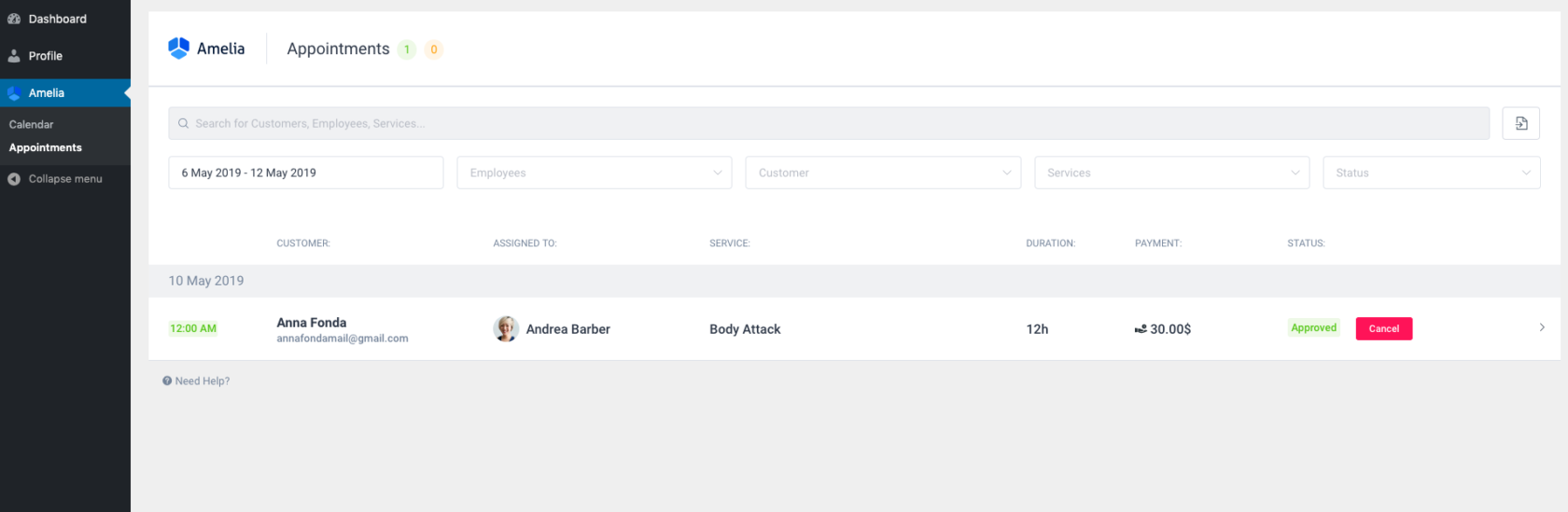Customers - Amelia WordPress Booking Plugin