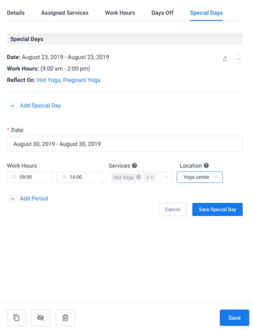Configuring Schedule - Amelia WordPress Booking Plugin