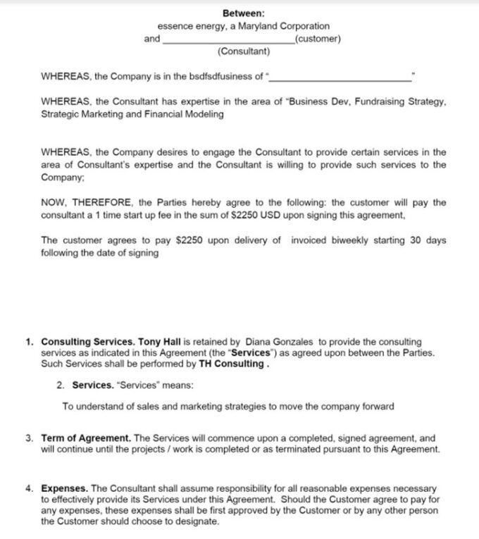 Consulting contract examples to use for your business
