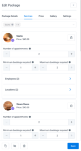 Creating Packages in Amelia WordPress Booking plugin