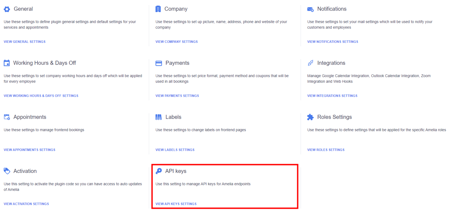 API Endpoints - Amelia WordPress Booking Plugin