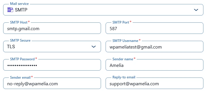 SMTP - Amelia WordPress Booking Plugin