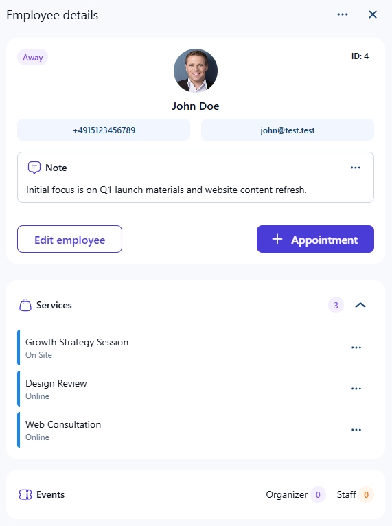 Managing employees - Amelia WordPress Booking Plugin