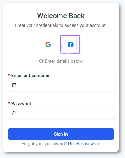 Facebook social login - Amelia WordPress Booking Plugin