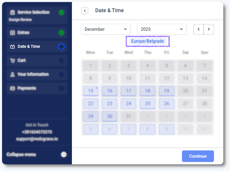 Time zones - Amelia WordPress Booking Plugin
