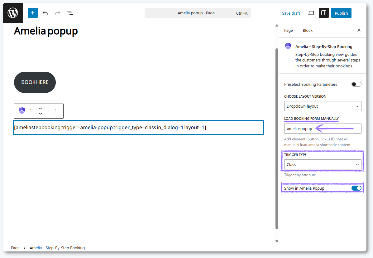 Amelia popup - Amelia WordPress Booking Plugin