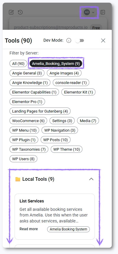 Angie AI integration - Amelia WordPress Booking Plugin