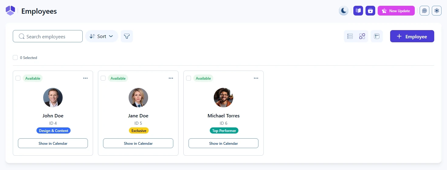 Managing employees - Amelia WordPress Booking Plugin
